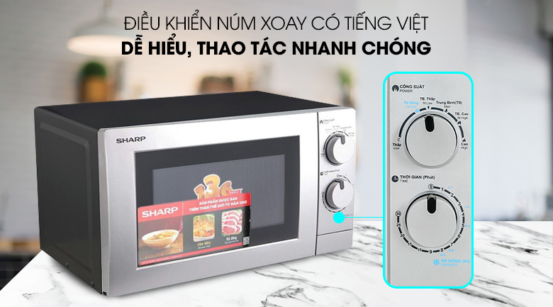 Lò vi sóng Sharp R-209VN-SK 20 lít | thietbibepeu.com.vn